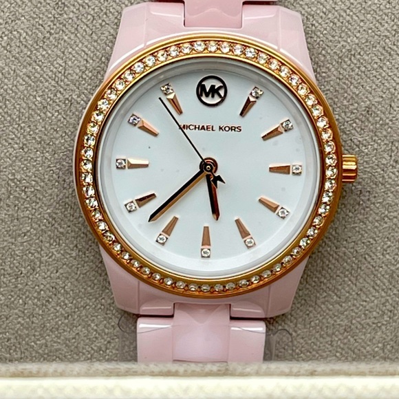 Michael Kors | Accessories | Nwt Michael Kors Ceramic Pink Mercer Three ...